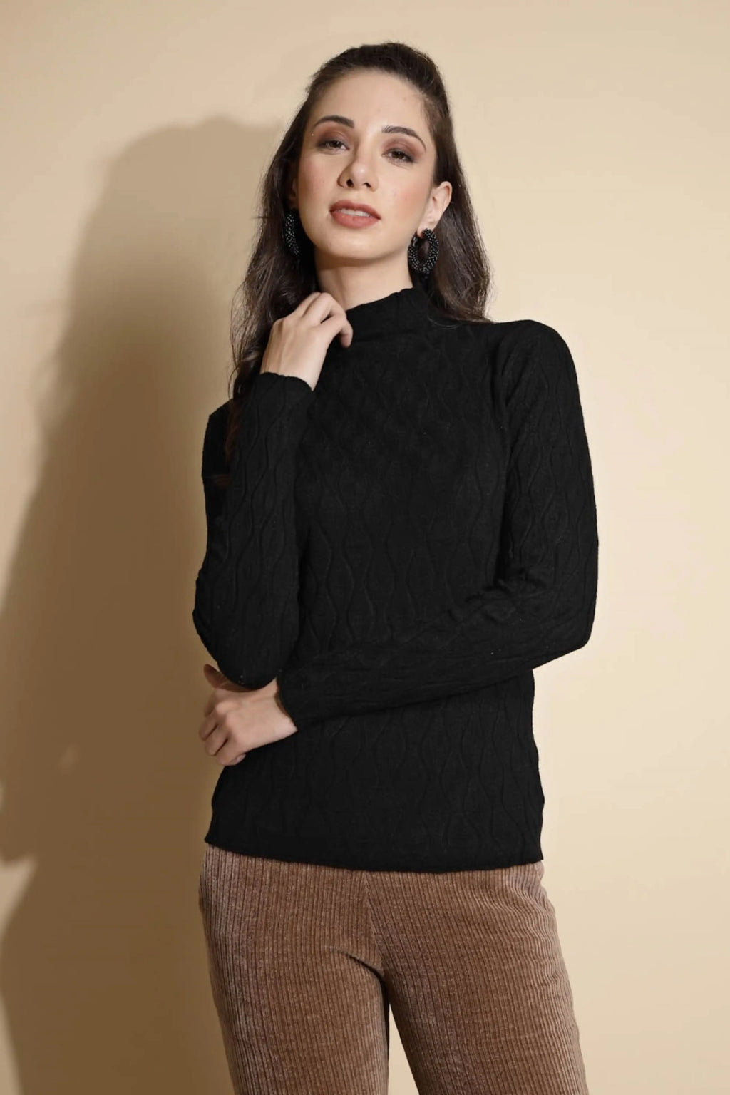 Solid Turtle Neck Knitted Skivvy – Global Republic