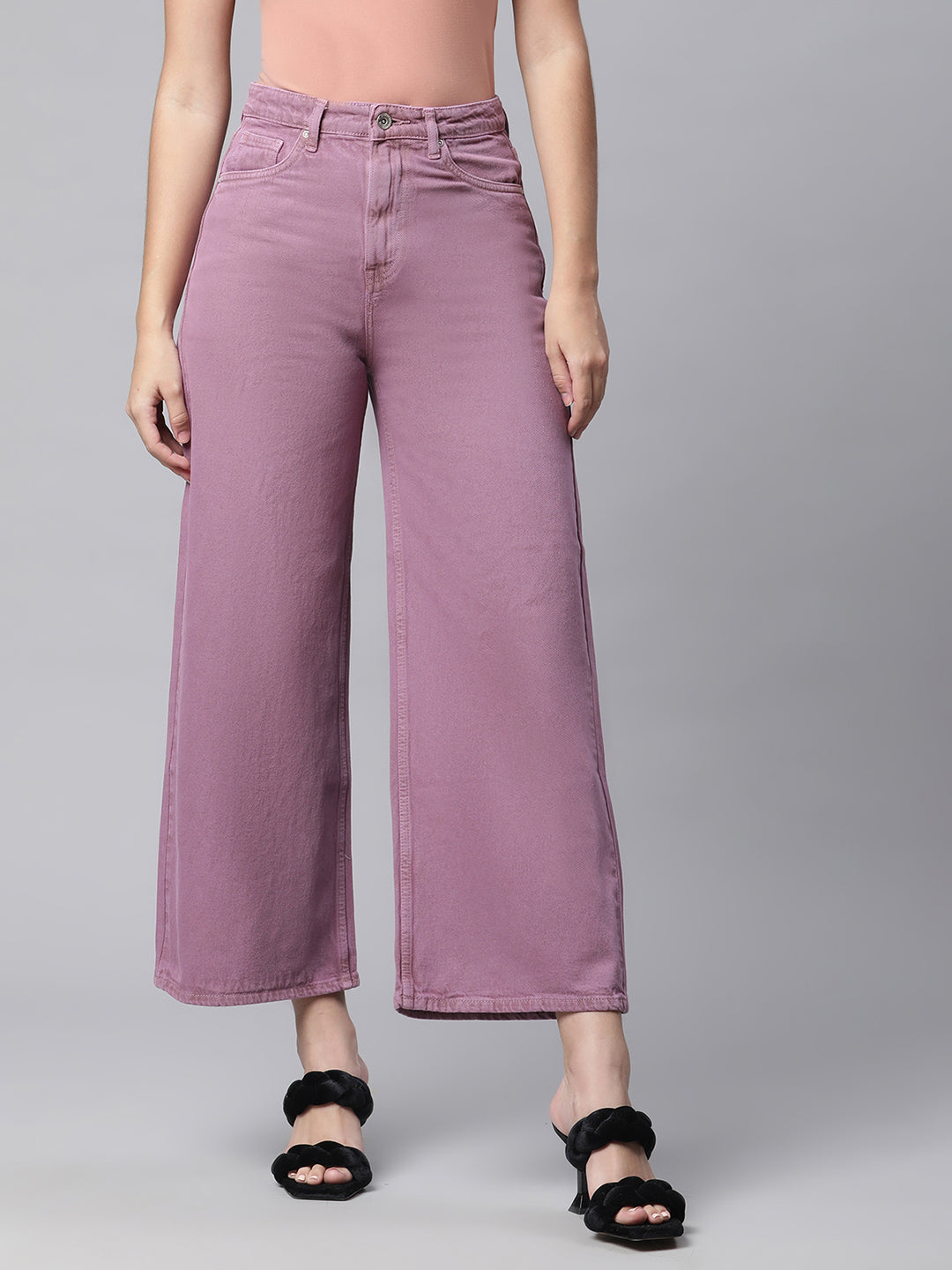 Purple Loose Fit Ultra Flared Jeans For Women – Global Re...